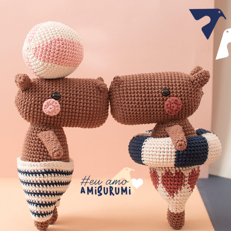Dia do Amigurumi - Capivara feita com fio BELLA ARTE por Yan Schenkel