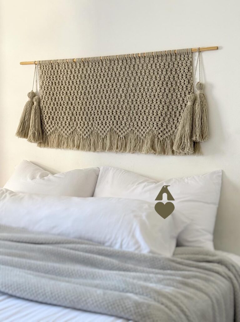 Decor feito à mão - Painel em macramê com o fio MACRAMÊ