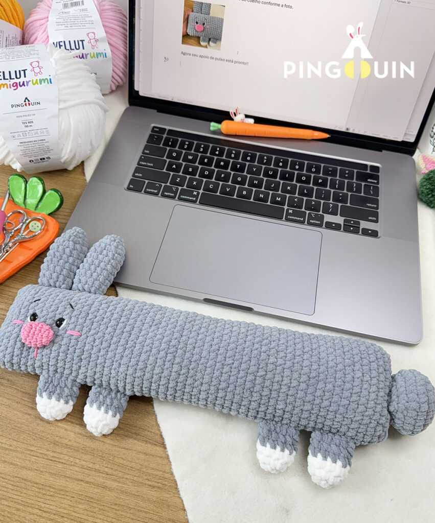 Apoio de pulso Coelho em crochê com os fios VELLUT AMIGURUMI e Bella ...