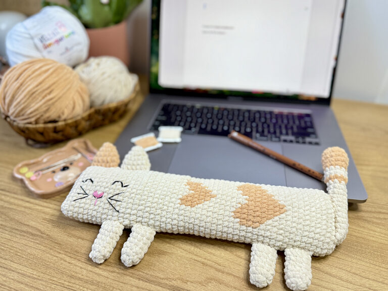 Apoio de pulso Brrrrr em crochê com o fio Vellut Amigurumi